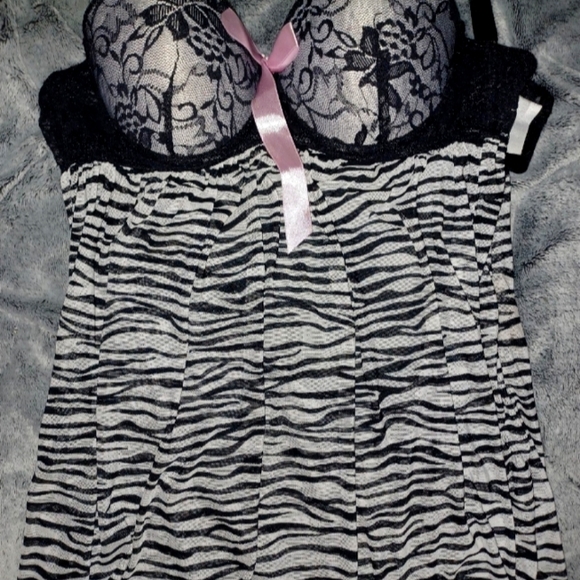 Intimates & Sleepwear | Y2k Zebra Print Teddy Sleep Bed Adult Lingerie ...
